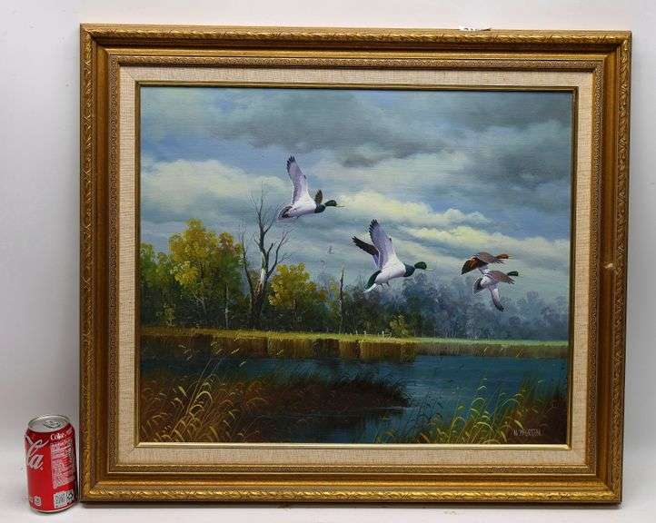 Vintage Waterfowl Painting Signed N. Mcgreen - Dixon's Auction at Crumpton