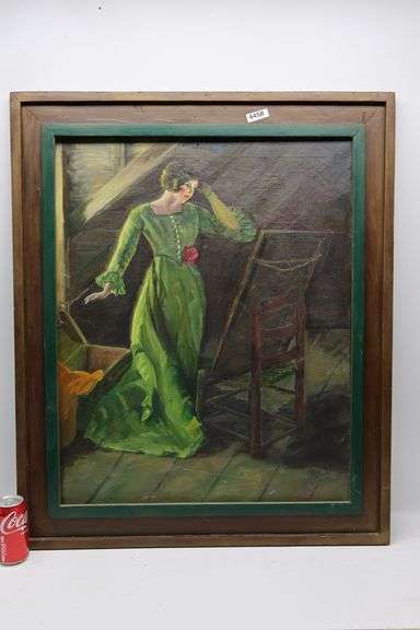 Vintage Illustration Art Painting - Dixon's Auction at Crumpton