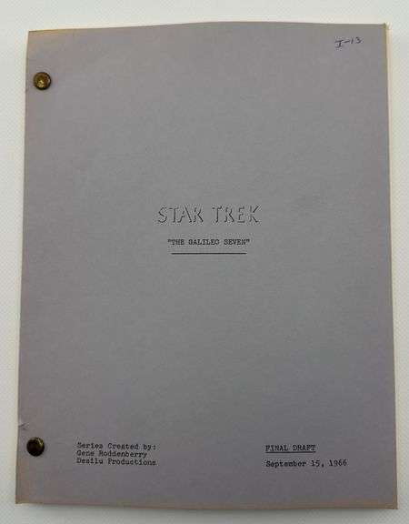 Star Trek: TOS Original Series Script "He Galileo Seven" - Dixon's ...