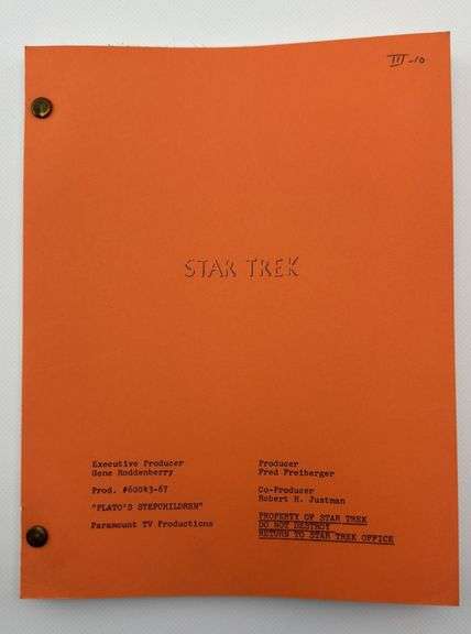 Star Trek: TOS Original Series Script "Plato's Stepchildren" - Dixon's ...