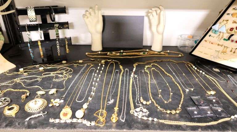 Lot of Costume Jewelry & Display Stands - Dixon's Auction at Crumpton