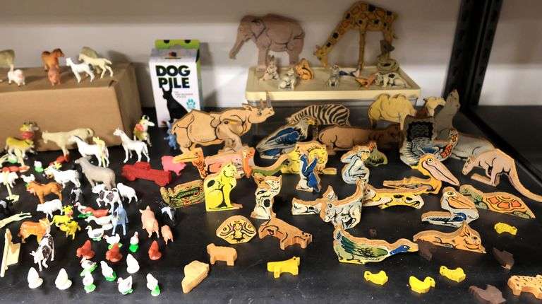 Collection of Miniature Plastic Farm Animals, Wood Cut Outs & Carved ...