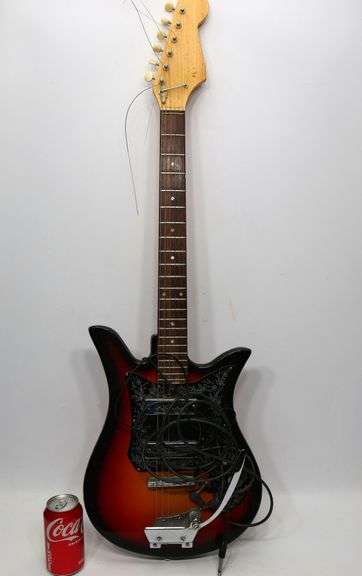 Vintage Teisco Electric Guitar with Chipboard Case - Dixon's Auction at ...