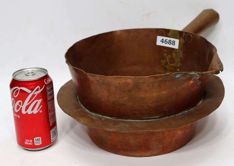 Antique Dovetailed Copper Spouted Pot - Dixon's Auction at Crumpton