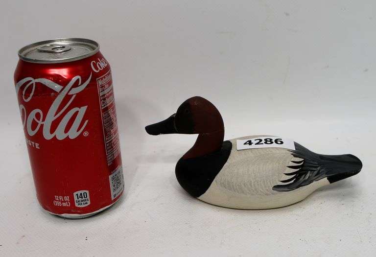 Roger Urie Miniature Canvasback Duck Decoy - Dixon's Auction at Crumpton