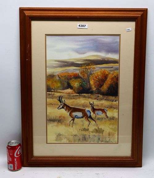 Robert Pierson Watercolor Painting of Gazelle - Dixon's Auction at Crumpton