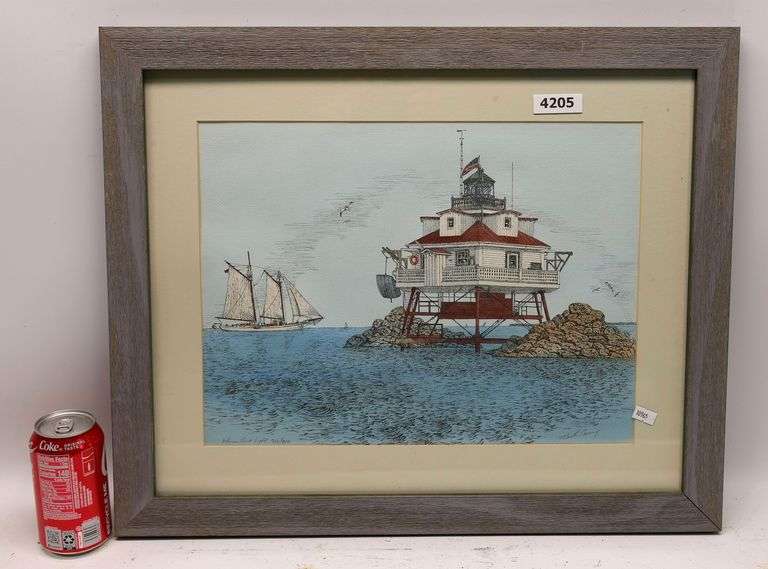 Martin Barry Thomas Point Light Print - Dixon's Auction at Crumpton