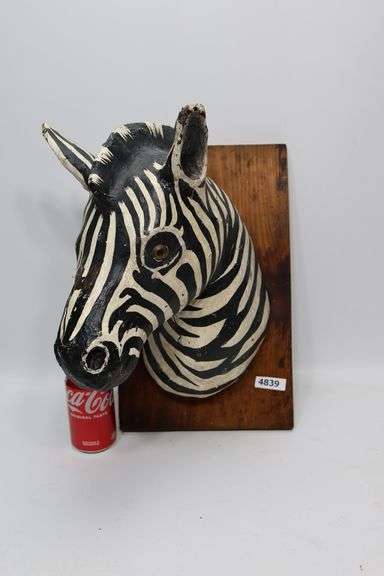 Vintage Paper Mache Zebra Head Sculpture - Dixon's Auction at Crumpton
