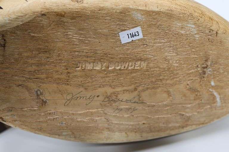 Pair Jimmy Bowden 1989 Mallard Duck Decoys - Dixon's Auction at Crumpton