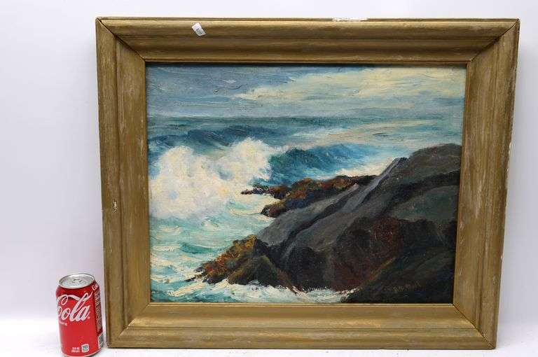 Ruth Atwell Impressionist Oil Seascape Painting - Dixon's Auction at ...