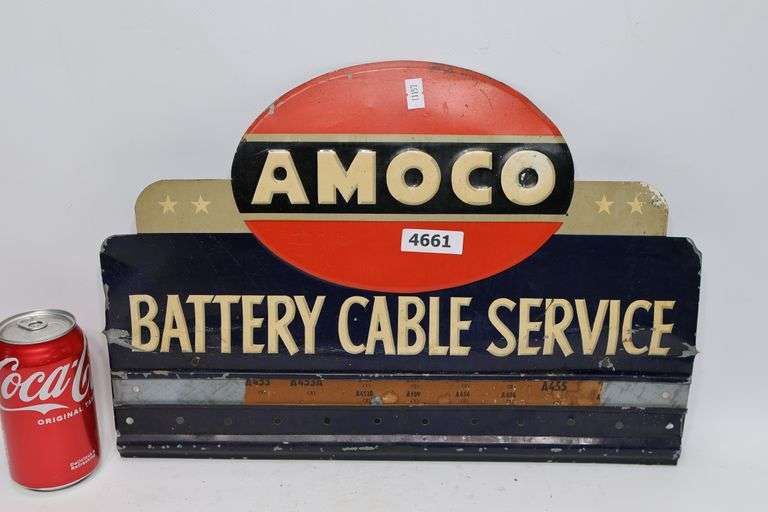 Vintage Amoco Battery Cable Service Metal Sign - Dixon's Auction at ...