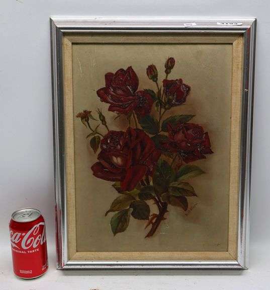 Victorian Oil on Canvas Painting of Roses, Signed Ward - Dixon's ...