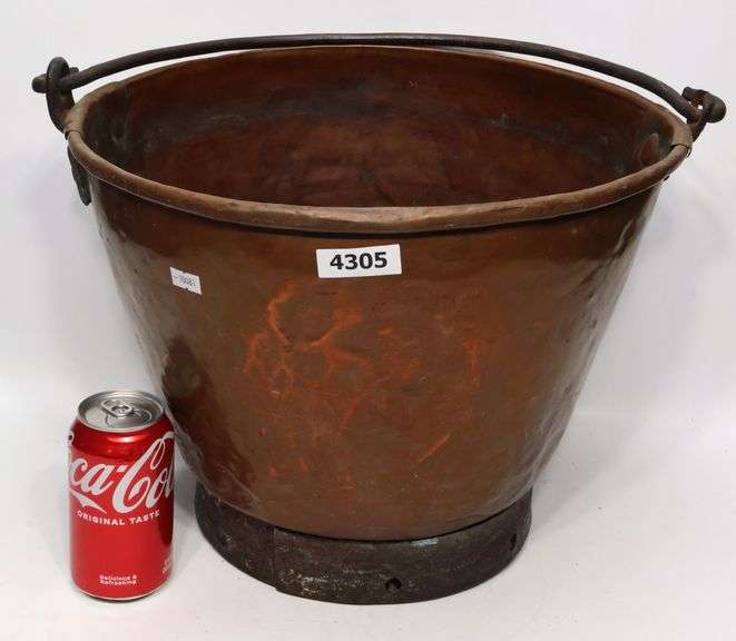 Antique Iron Mounted Copper Bucket - Dixon's Auction at Crumpton