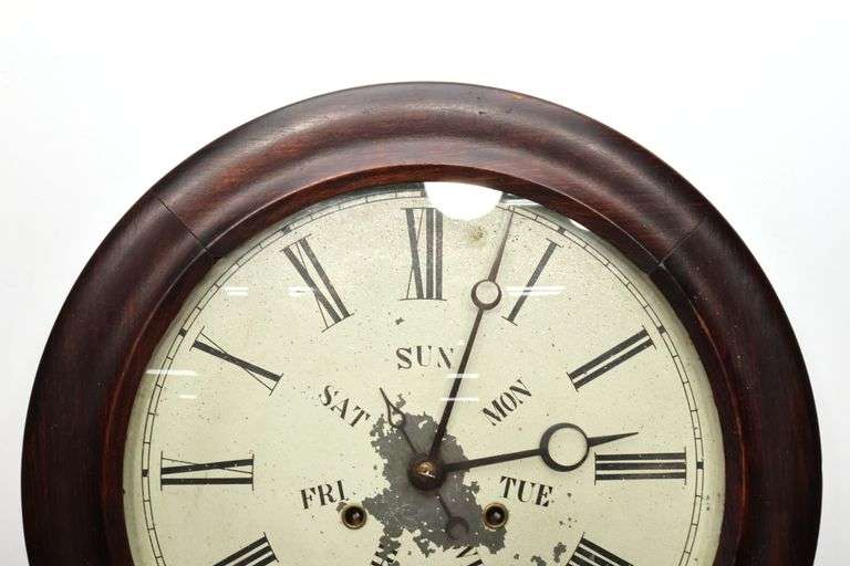 Antique Lewis Perpetual Calendar Regulator Clock - Dixon's Auction at ...