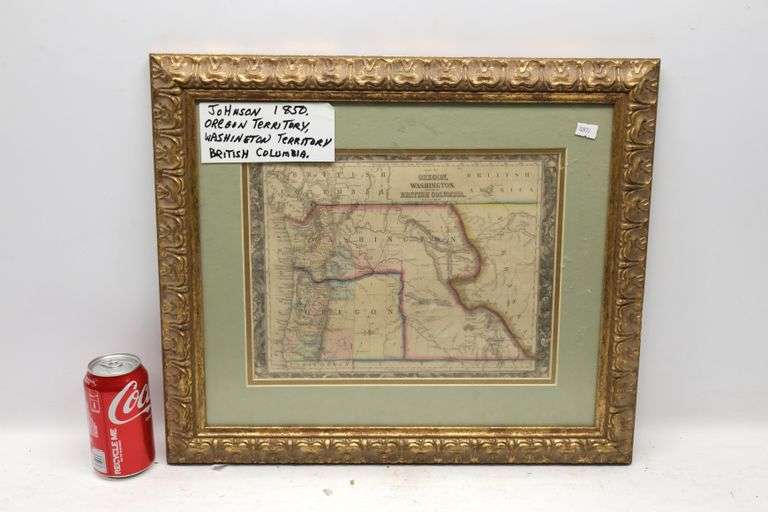 Johnson 1850 Map of Northwest Territories - Dixon's Auction at Crumpton