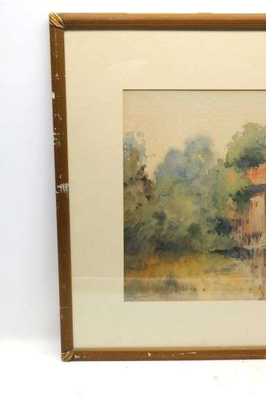 Vintage Watercolor Landscape Signed Lower Left - Dixon's Auction at ...
