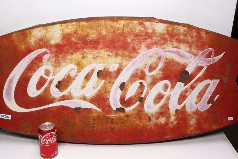 Vintage Coca Cola Fishtail Sign - Dixon's Auction at Crumpton
