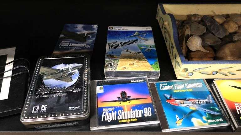 Lot Vintage Flight Simulator Games, Natural Found Stone Artifacts ...