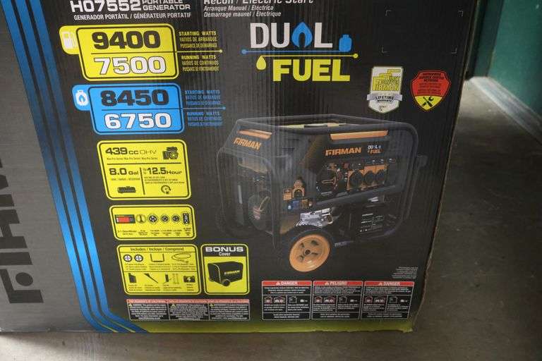 Open Box: Firman HO7552 Dual Fuel Portable Generator, [As-Is, Item(s ...