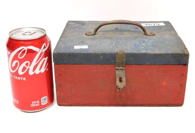 Folk Art Painted Lock Box with Divided Interior - Dixon's Auction at ...