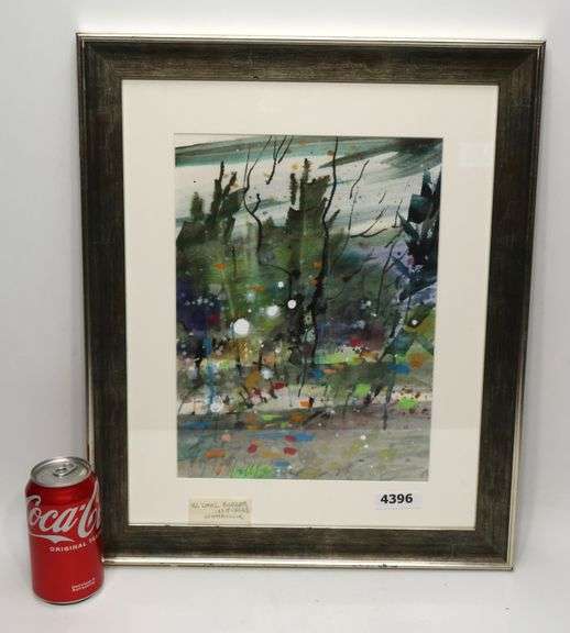 W. Carl Burger Watercolor Painting - Dixon's Auction at Crumpton