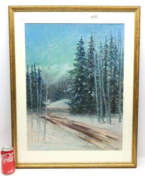 Joseph A. Atchison 1947 Watercolor Landscape Painting - Dixon's Auction ...