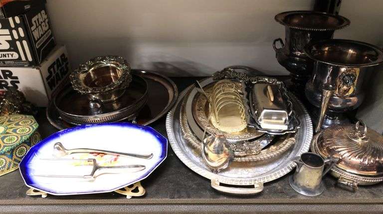 Lot Vintage Silverplate/Metal Serving Ware and Funko - Dixon's Auction ...