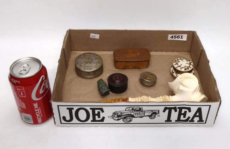 (7) Meerschaum Pipe, Owl Tape Measure, Snuff Box, Etc. - Dixon's ...