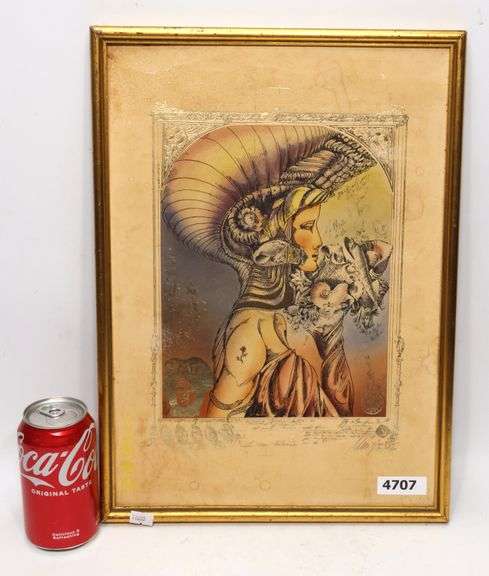 Pencil Signed Portrait Print - Dixon's Auction at Crumpton