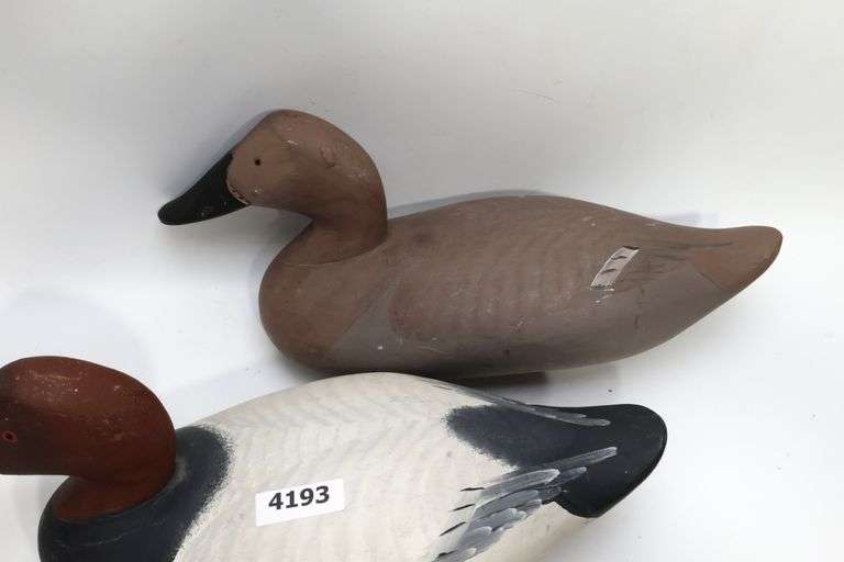 Pair R. Madison Mitchell 1963 Canvasback Duck Decoys - Dixon's Auction ...