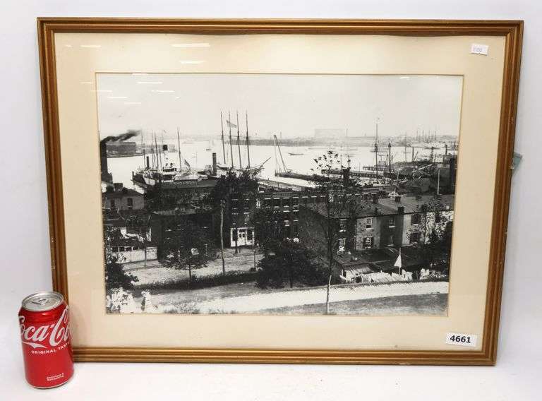 Vintage Baltimore Harbor Scene Photograph - Dixon's Auction at Crumpton