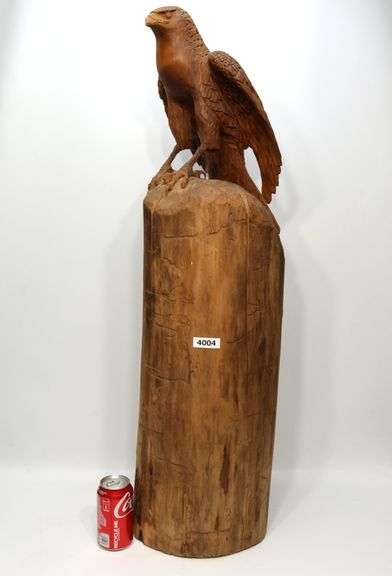 Scott Woolever, Chestertown, MD Carved Wood Hawk Sculpture, Loss to ...