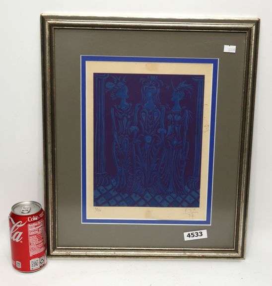 Vintage Pencil Signed Block Print - Dixon's Auction at Crumpton