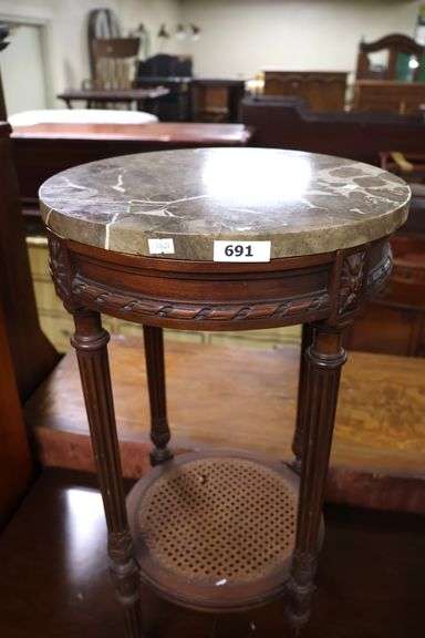 Continental Neoclassical Style Marble Top Stand, As-Is - Dixon's ...