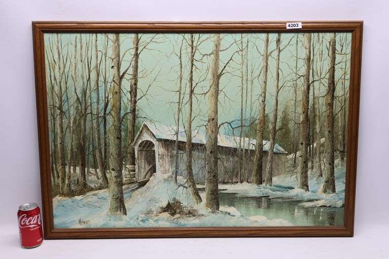 Robert Winings Winter Landscape Painting - Dixon's Auction at Crumpton