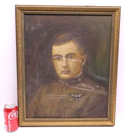 Antique Oil on Canvas Portrait Painting of US WWI Soldier - Dixon's ...