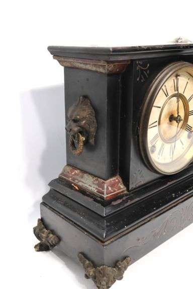 Antique Ansonia Cast Iron Mantel Clock - Dixon's Auction at Crumpton