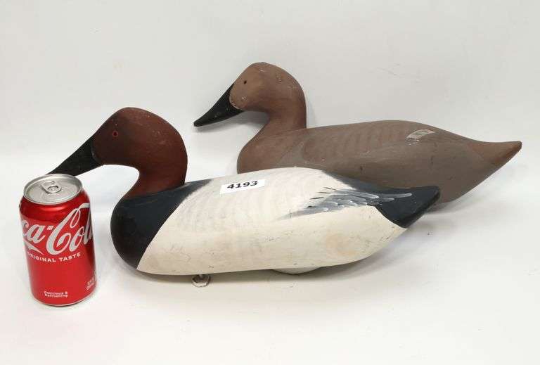 Pair R. Madison Mitchell 1963 Canvasback Duck Decoys - Dixon's Auction ...
