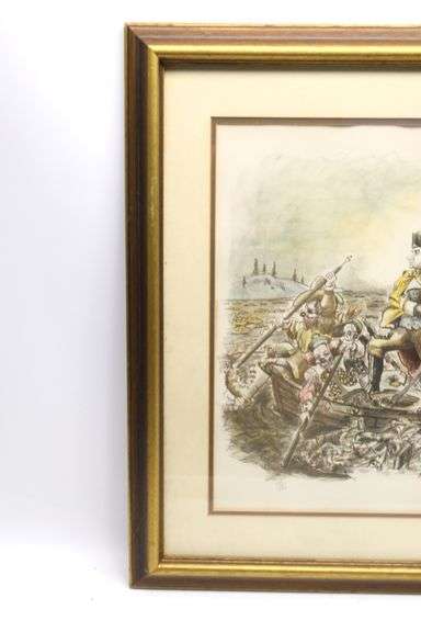 Wayne Havell Artist Signed Print of Richard Nixon Crossing the Delaware ...