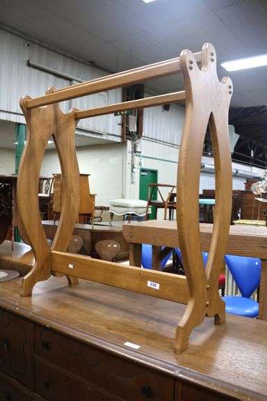 Modern Oak Quilt Rack - Dixon's Auction at Crumpton