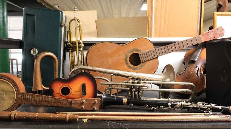 Lot of Musical Instruments, Trumpet, Guitar, Violin, Bows - Dixon's ...