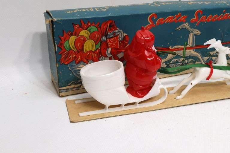 Vintage Christmas Santa & Reindeer Decoration with Box - Dixon's ...