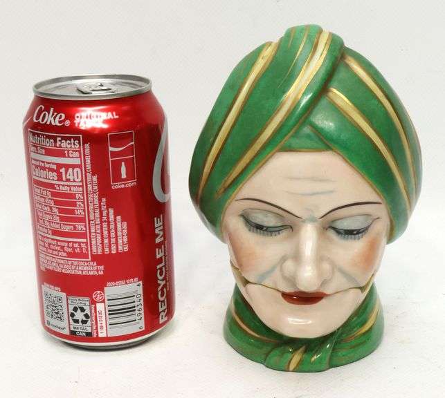 Art Deco Aladin Luxe Porcelain Head Inkwell - Dixon's Auction at Crumpton