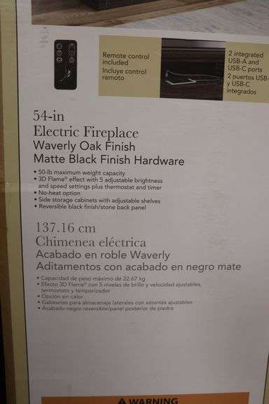 Open Box: Allen + Roth 54" Electric Fireplace, [As-Is, Item(s) Appear ...