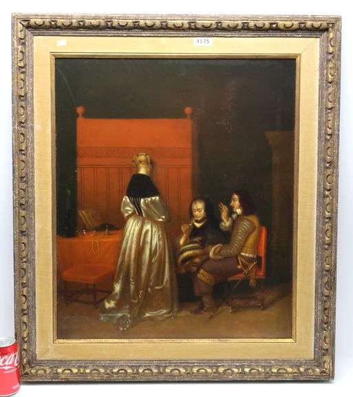 Antique Old Masters Style Interior Scene Painting in the Style of ...
