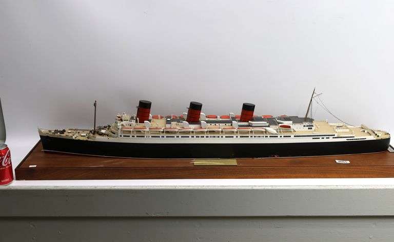 Rms Queen Mary Ship Model Built For Mr. Gordon Freesman 1978-Some Small ...