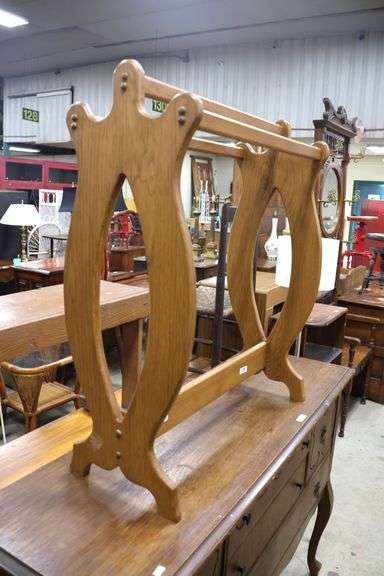 Modern Oak Quilt Rack - Dixon's Auction at Crumpton