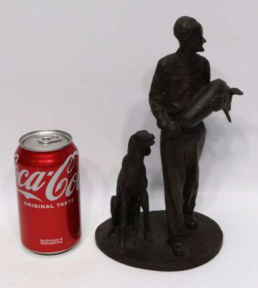 Christopher Parks, Delaware Artist, Bronze Sculpture of Man, Pig, And ...
