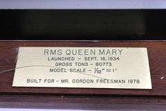Rms Queen Mary Ship Model Built For Mr. Gordon Freesman 1978-Some Small ...