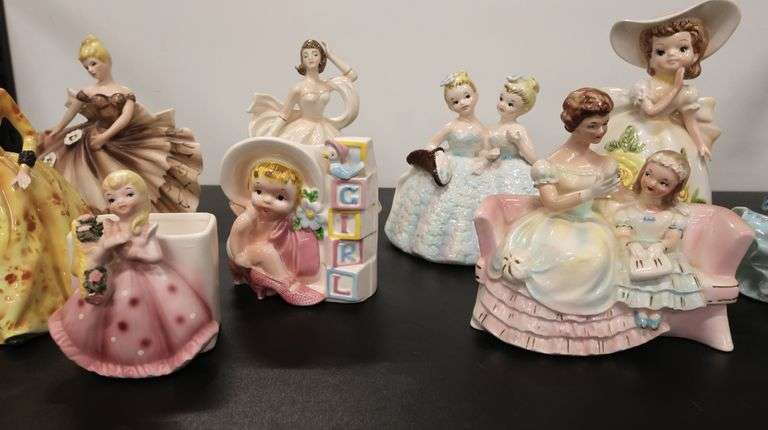 Collection of Vintage Ceramic Lady Planters & Figurines - Dixon's ...